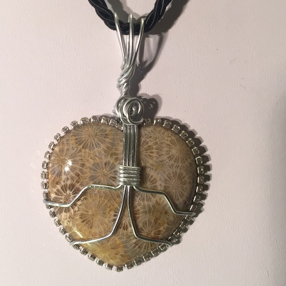 Jewelry | Coral Fossil Wire Wrapped Pendant | Poshmark
